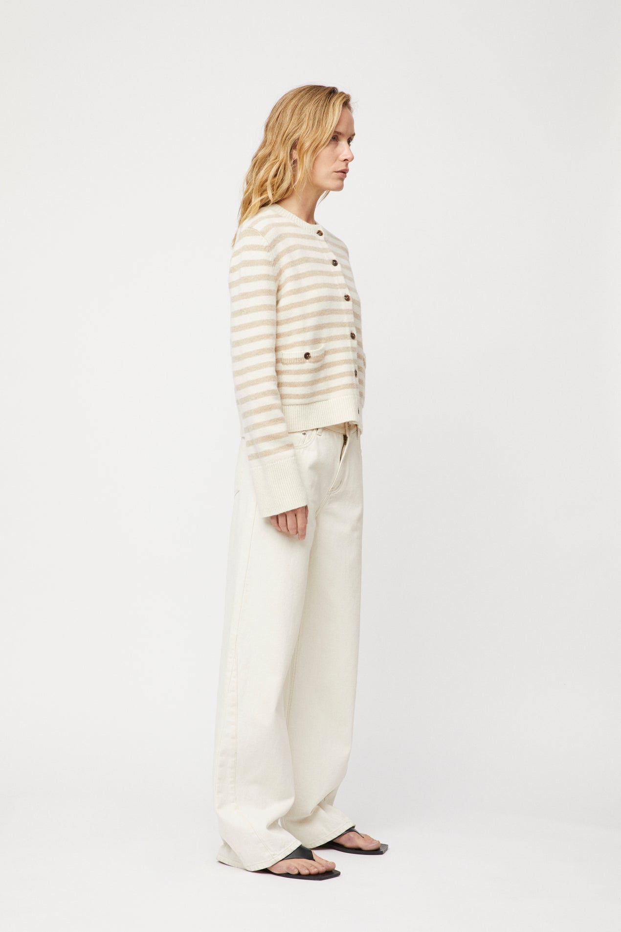 Structured Wool Cardigan Buttermilk – Fall Winter Spring Summer